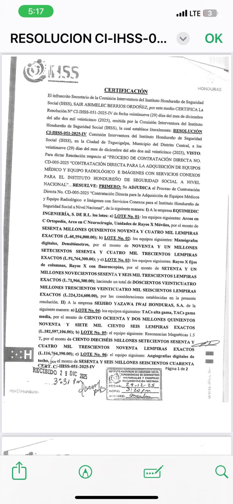 Johana Bermúdez denuncia adjudicación directa de L 800 millones en el ...